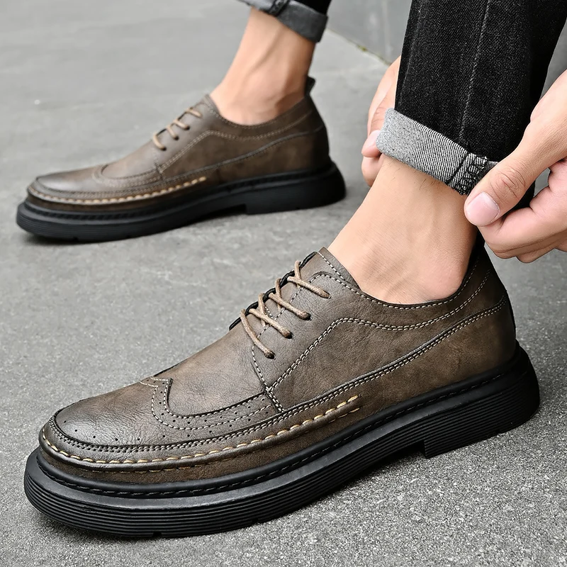 High Quality Men Office Dress Shoes Genuine Leather Business Shoes ...