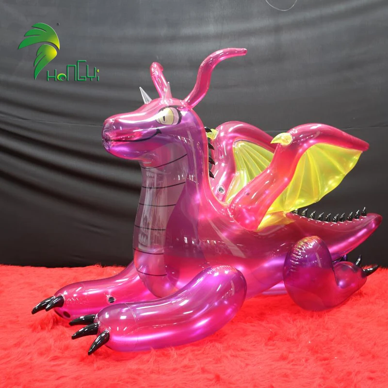 Transparent Pink Dragon Inflatable Toy - 2-4m Customizable