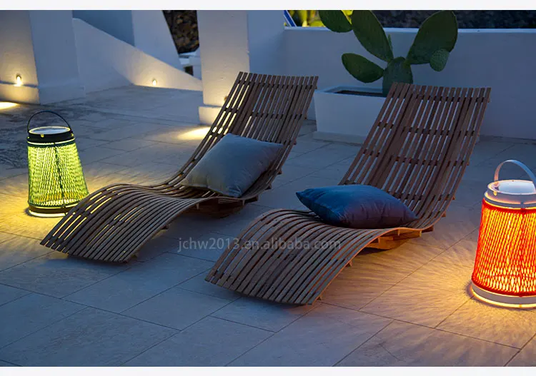 Luxury Outdoor Furniture Poolside Wood Sunbed All-weather Hotel Beach ...