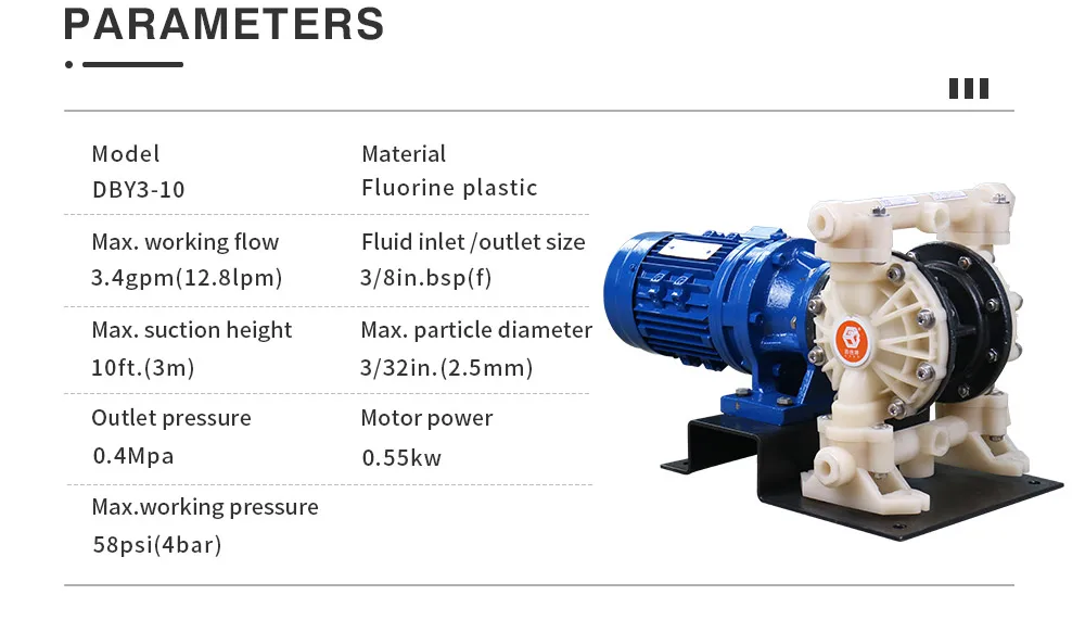 GODO DBY3-10F Mini Electric Corrosion-Proof Diaphragm Pump Water Pump Industrial Machining ...