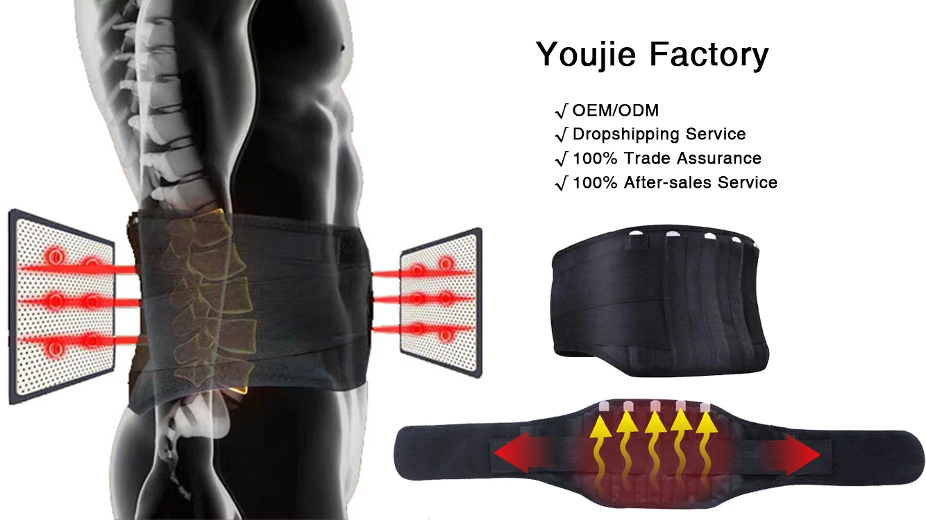 Youjie Back Pain Heat Warmer Brace Lower Lumbar Support Adjustable Self ...