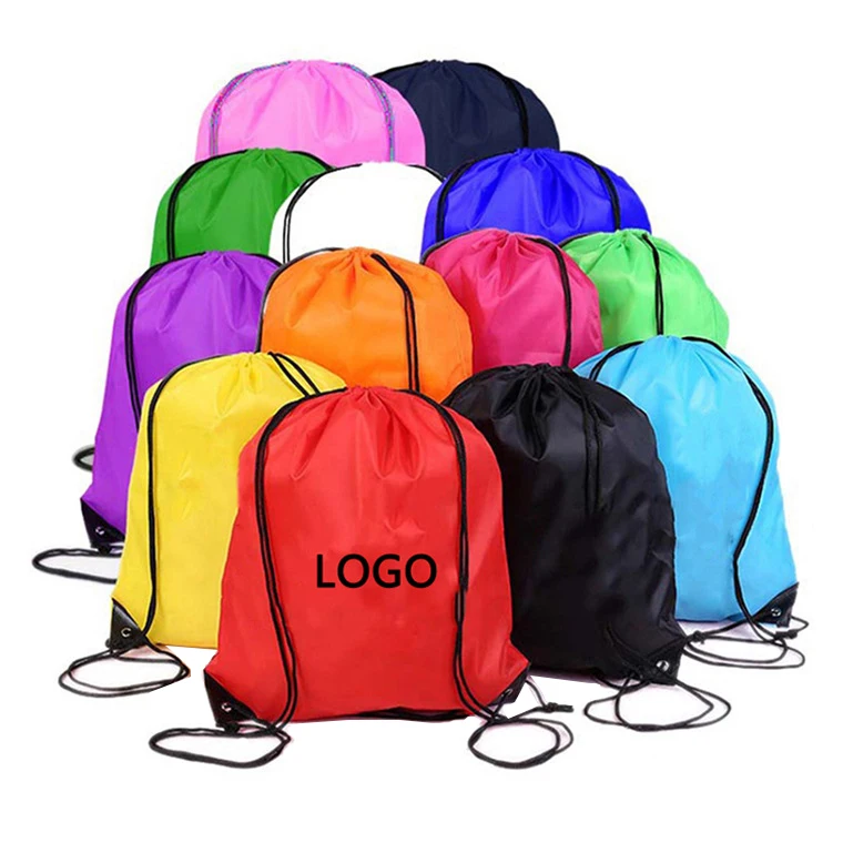 Custom Logo 210D Polyester Shopping Draw String Bag