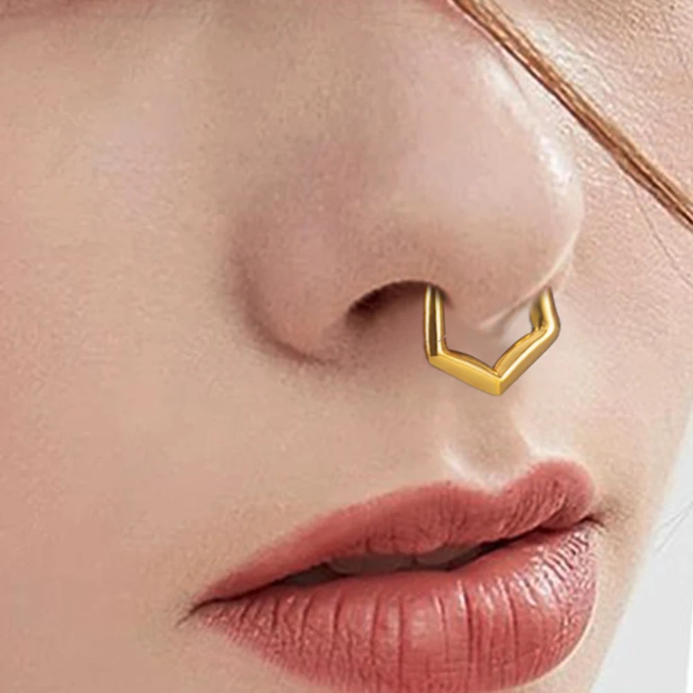 ASTM F136 Grade Titanium New Shape Hinged Nose Ring Clicker Nose Hooks ...