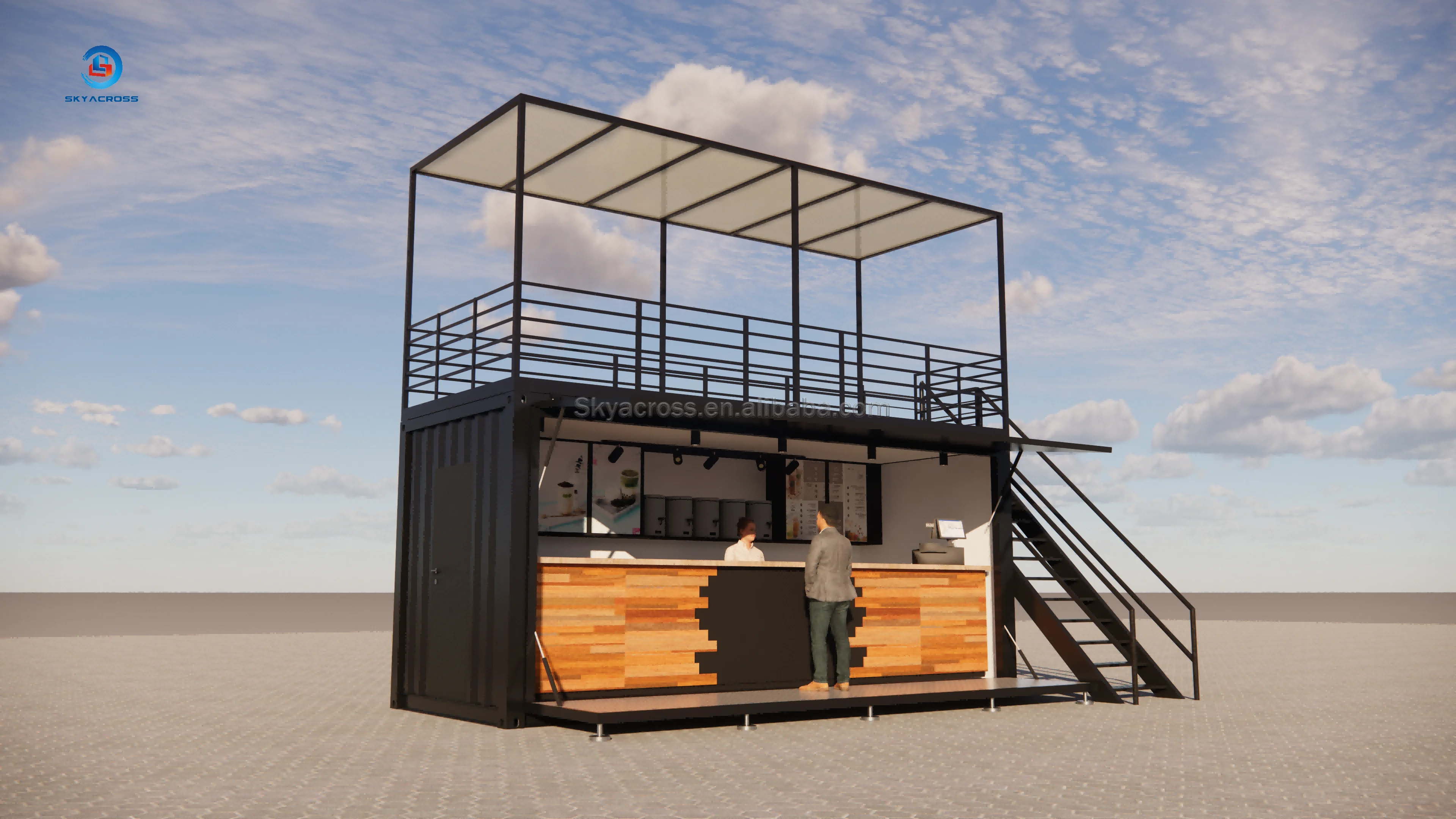 Mobile Pop-up Coffee Shop Container Design 20ft Prefabricated Food ...