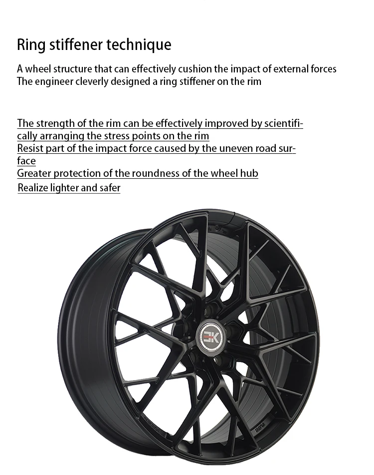 High Performance Dumb Black Multi-spoke Flow Forming Wheel Cb72.6 5x120 ...