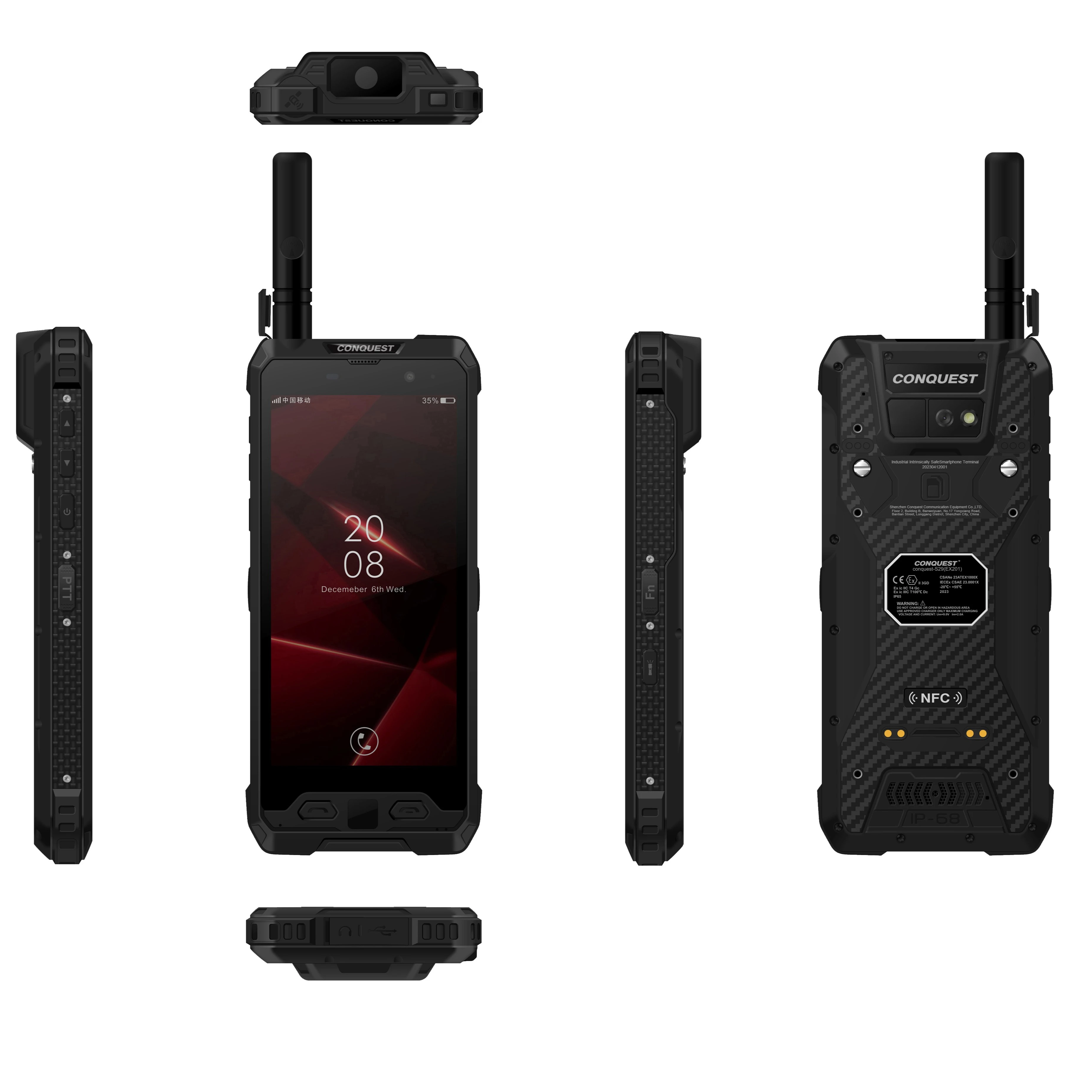 CONQUEST EX201 5G IECEx & ATEX Zone 2 smartphone rugged industrial ...