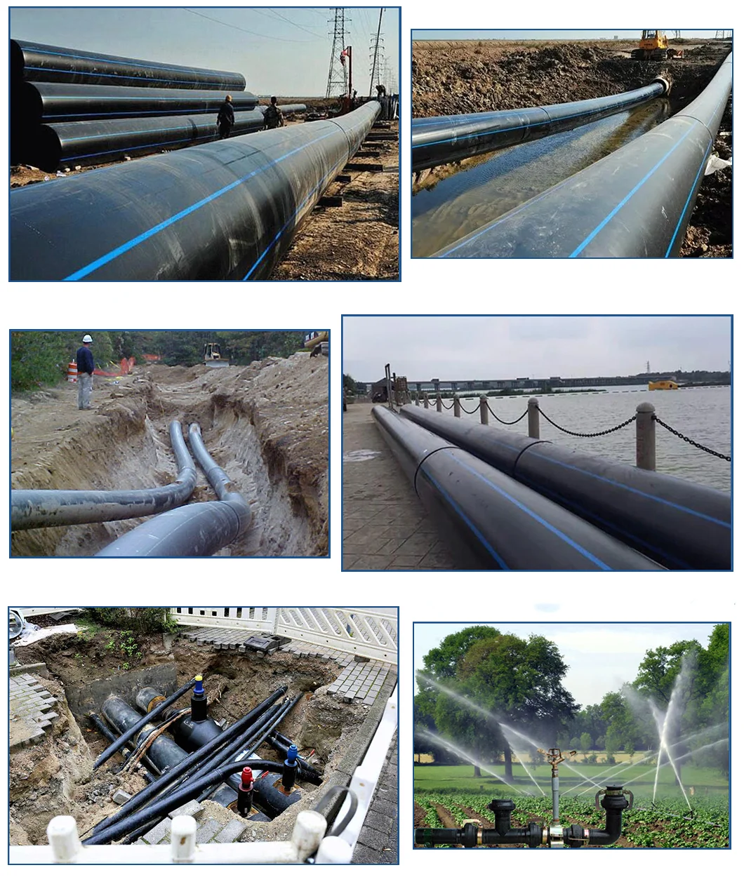 Rayman Pe100 Hdpe Water Pipe 63mm 90mm 315mm 630mm 710mm 1000mm 1.6mpa ...