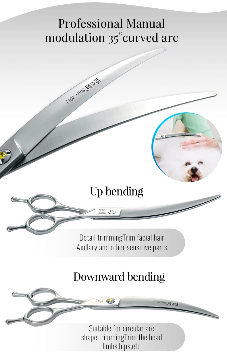 Fenice Professional Pet Scissors Straight&Thinning&Curved Grooming ...