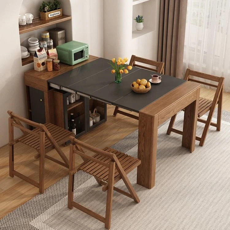 Modern Wooden Dining Table - Multifunctional Retractable Foldable ...