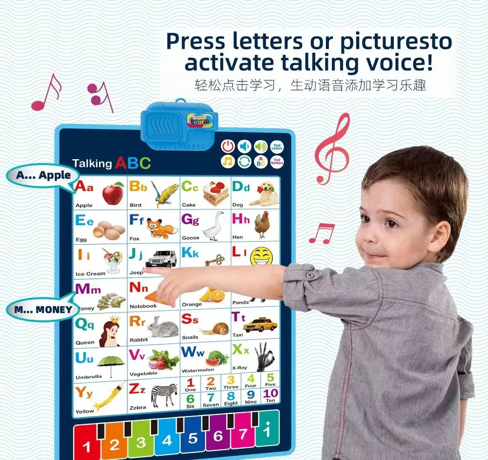 2022 Hot Electronic Interactive English Alphabet Wall Chart Talking ...
