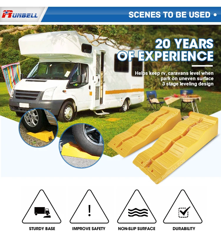 Rv Leveler Ramps Wheel Chocks Safety Hdpe Plastic Leveling Ramp - Buy ...