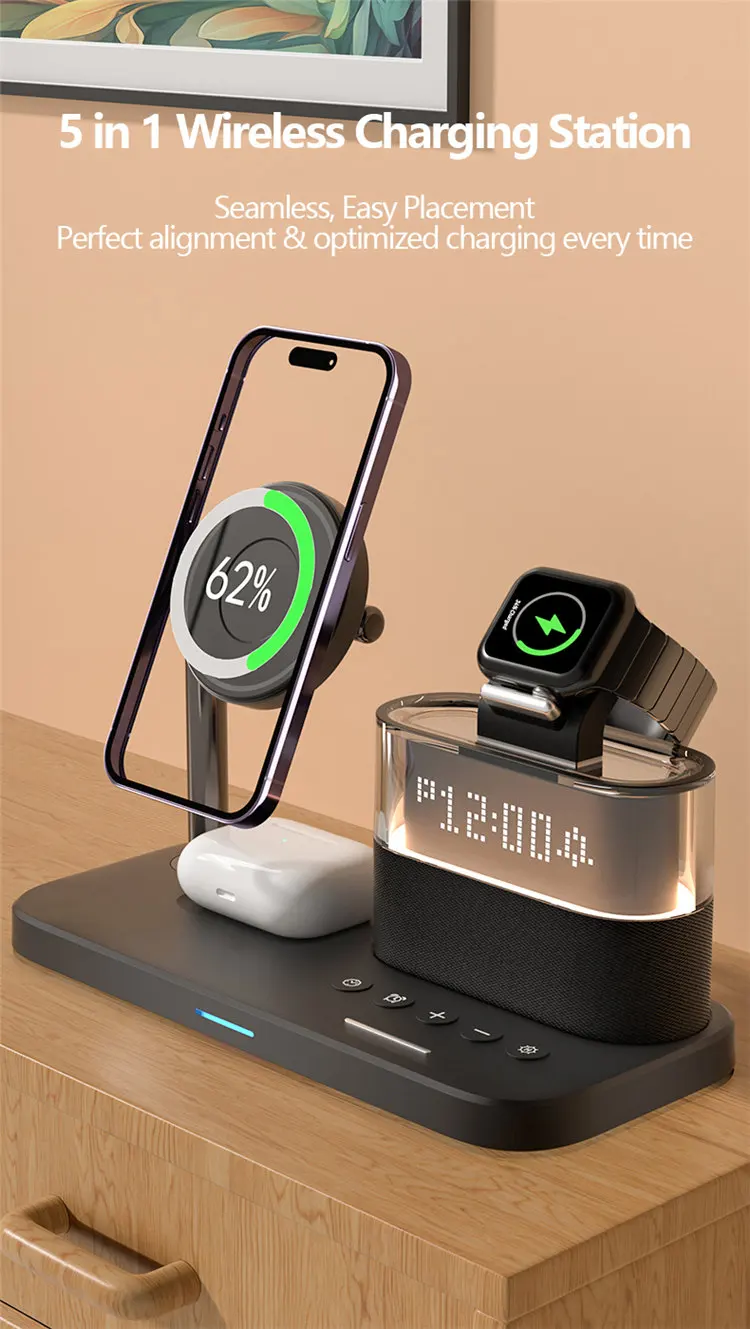 5-in-1 Magnetic Wireless Charger - Safe & Efficient Charging