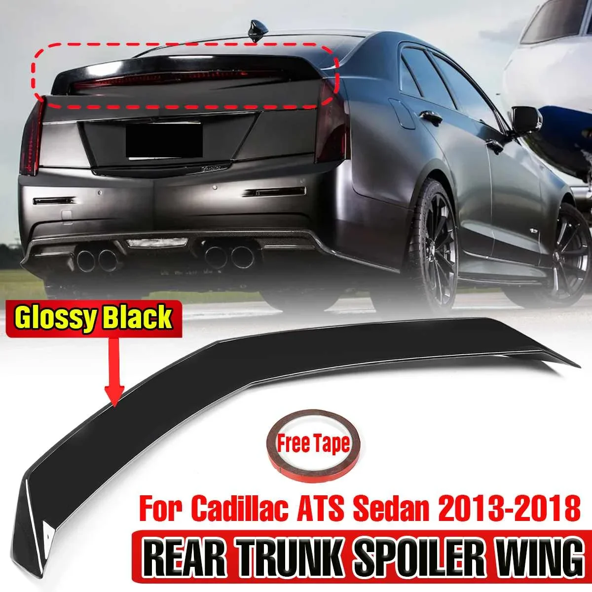 ATS Car Rear Spoiler Wing Lip Extension Rear Trunk Spoiler Lip Boot ...