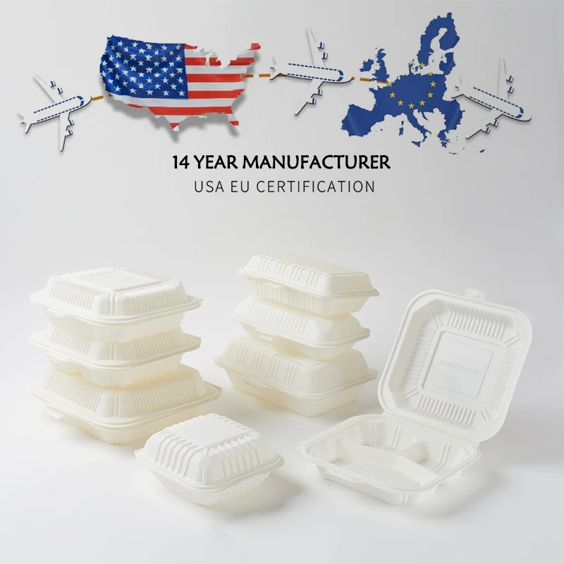 Custom Cornstarch Food Containers Disposable Biodegradable Tableware ...