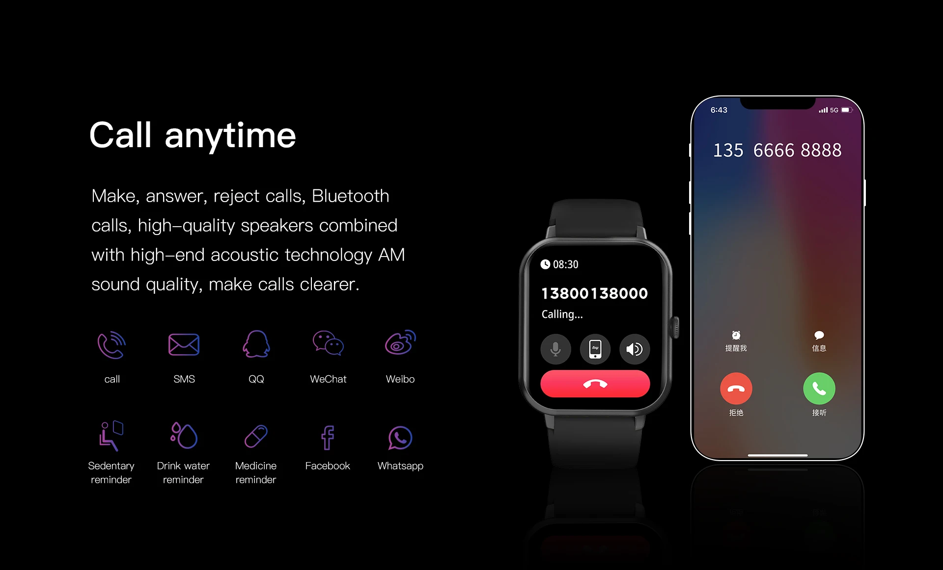 1.83 Inch Screen New Cpu Realtek Rtl8763ewe Da Fit Zl54c Bt Call Phone ...