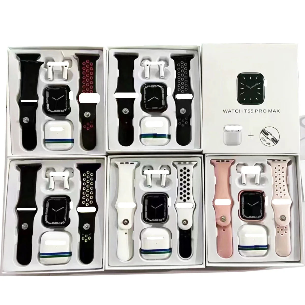 New T55 Pro Max Smartwatch With Earphone 2 In 1 Bt Call Heart Rate ...