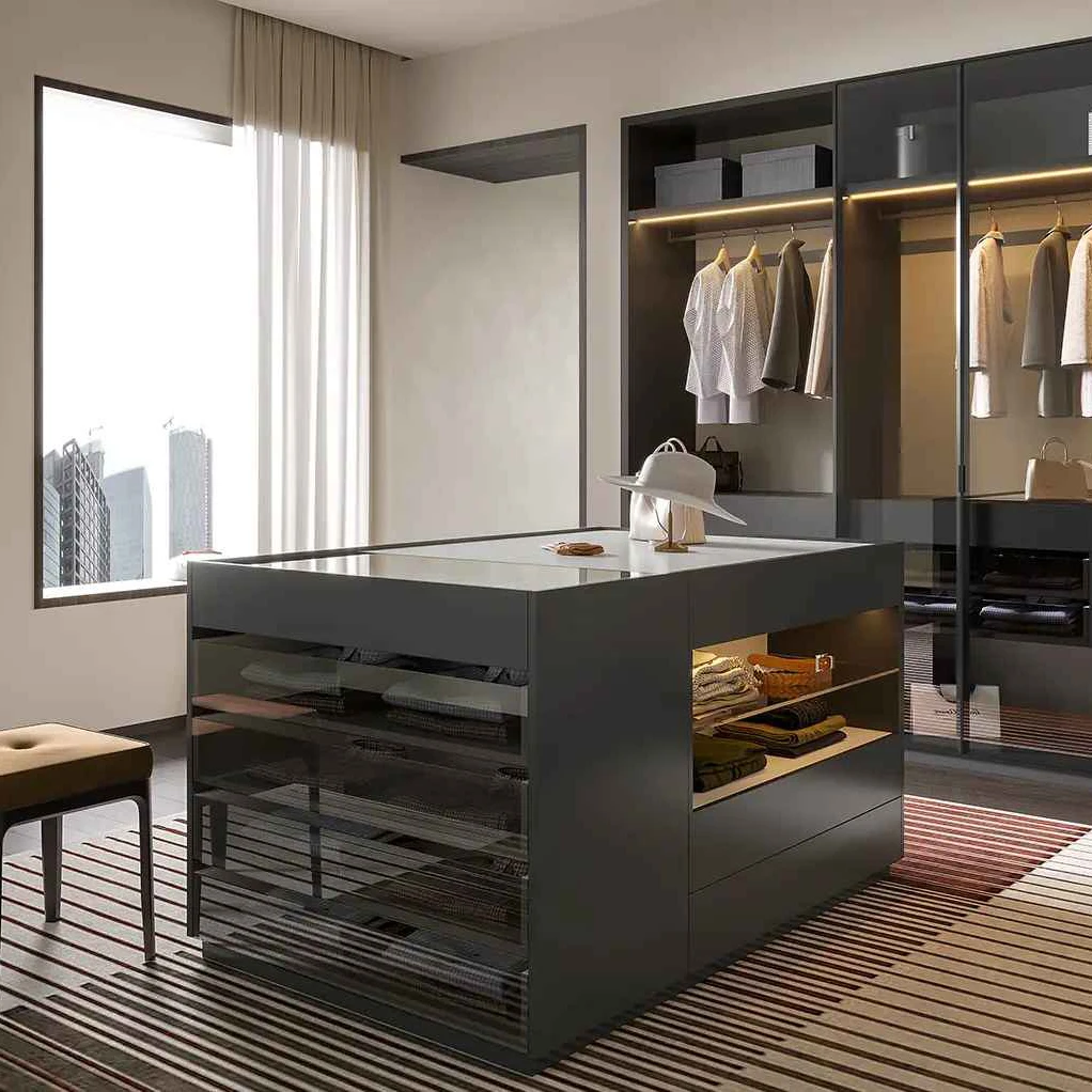 Customized LED Aluminium Walk in Closet - Modern Design