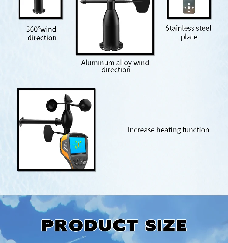 Osa Integrated Wind Speed And Wind Direction Sensor Rs485 4-20ma 0-5v ...