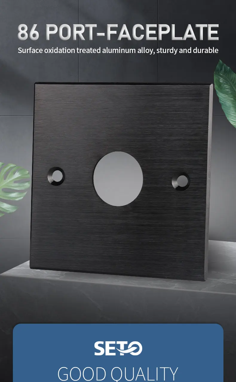 SETO Hole Black 1/2/3/4 Portfaceplate C-Type Wall Panel Information Box ...