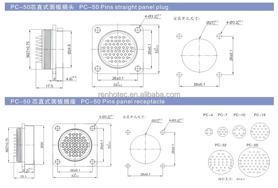PC4TB PC7TB PC10TB PC32TB PC50TB Power Connectors for VAG Tools