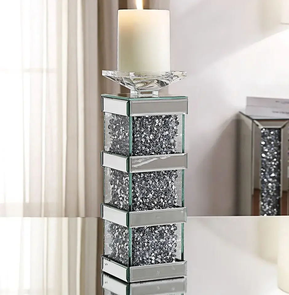 Luxury Home Decor - Crushed Diamond Glass Candle Holders