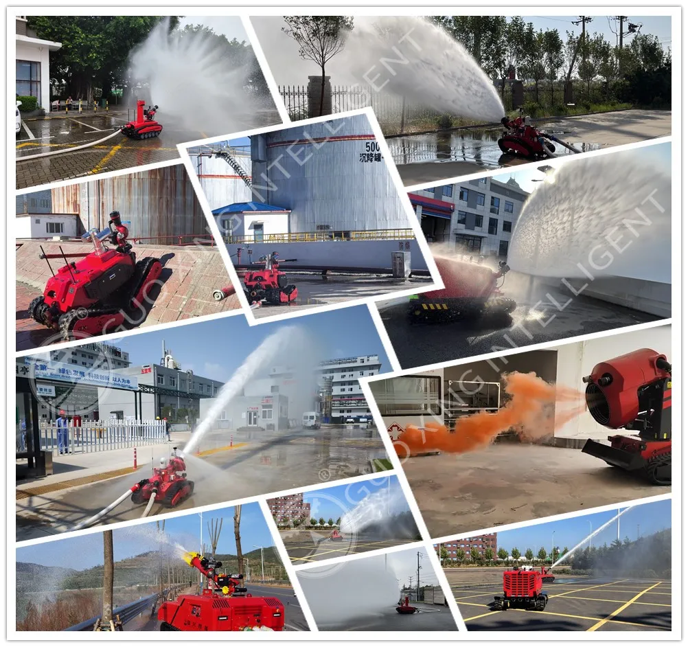 RXR-M100BGD Firefighting Robot Rubber Tracked 4WD Electrical Fire ...
