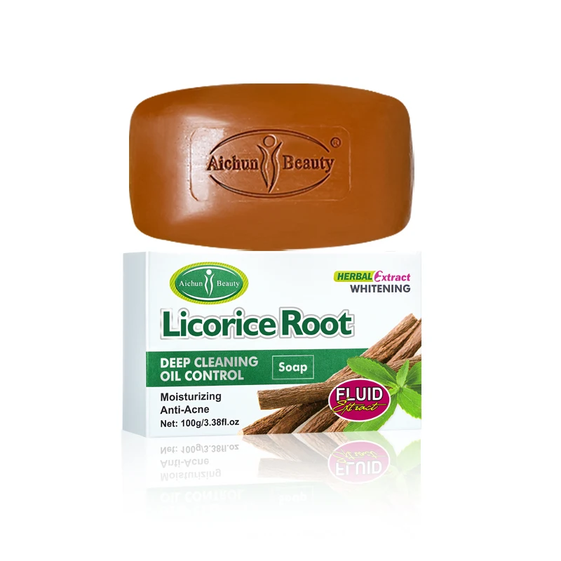 Aichun Beauty Herbal Licorice Root Bar Soap Double Whitening Cleaning ...