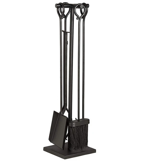 Modern Black Fireplace Tool Set - Stylish & Functional