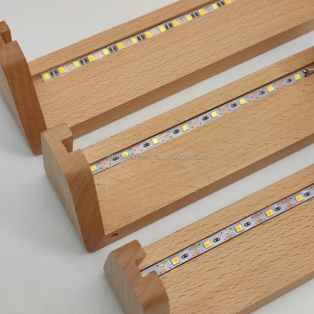 Led Wooden Base Display Stand U-shaped Photo Frame Acrylic Art Light ...