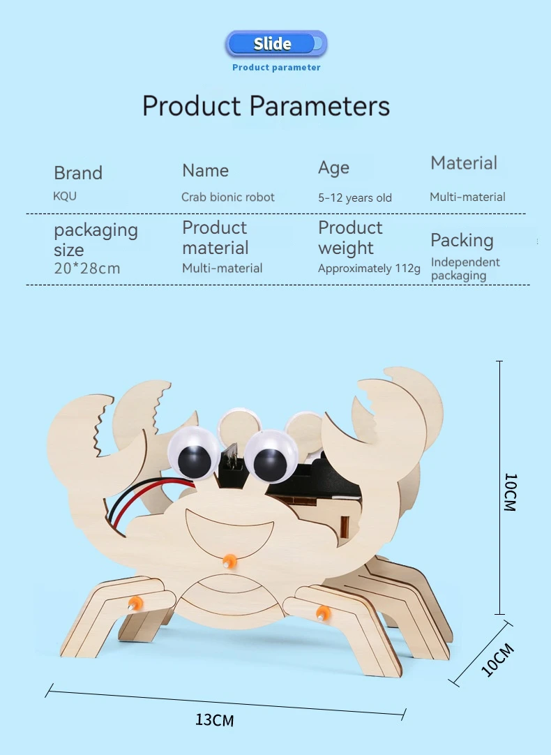 Scientific Experiment Crab Robot Eight-legged Children's Diy Handmade ...
