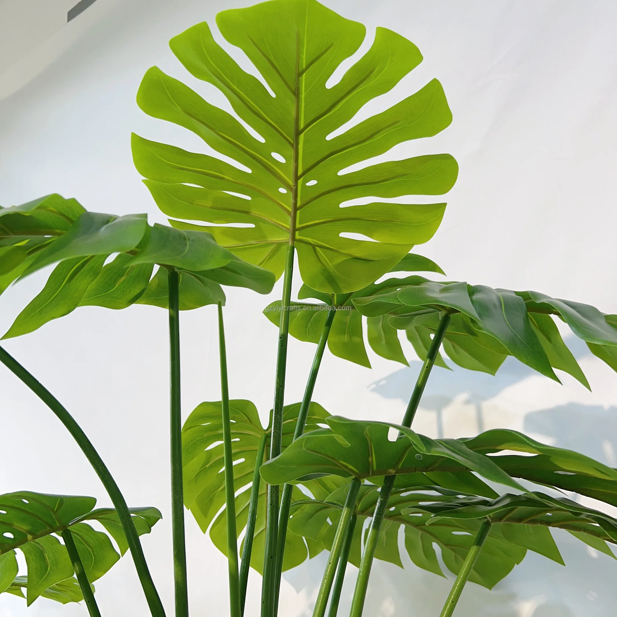 Decorative Monstera Leaf Plastic Plants Bonsai Artificial Monstera ...