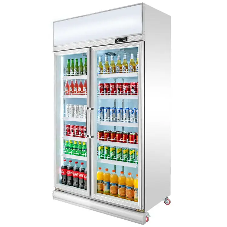 Single Door Gold Classic Display Freezer Cabinet Glass Refrigerator ...