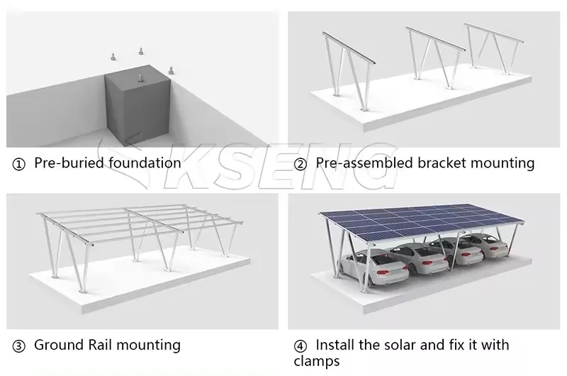 Residential Modern Solar Carport Kit Aluminum Solar Panel Canopy Solar ...