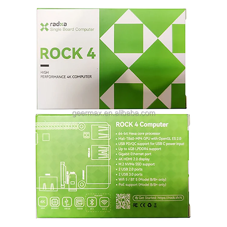 Rock Pi 4b 4gb Rockchip Rk3399 Arm Six Core Sbc/single Board Computer Rock Pi 4 Model B 4gb ...