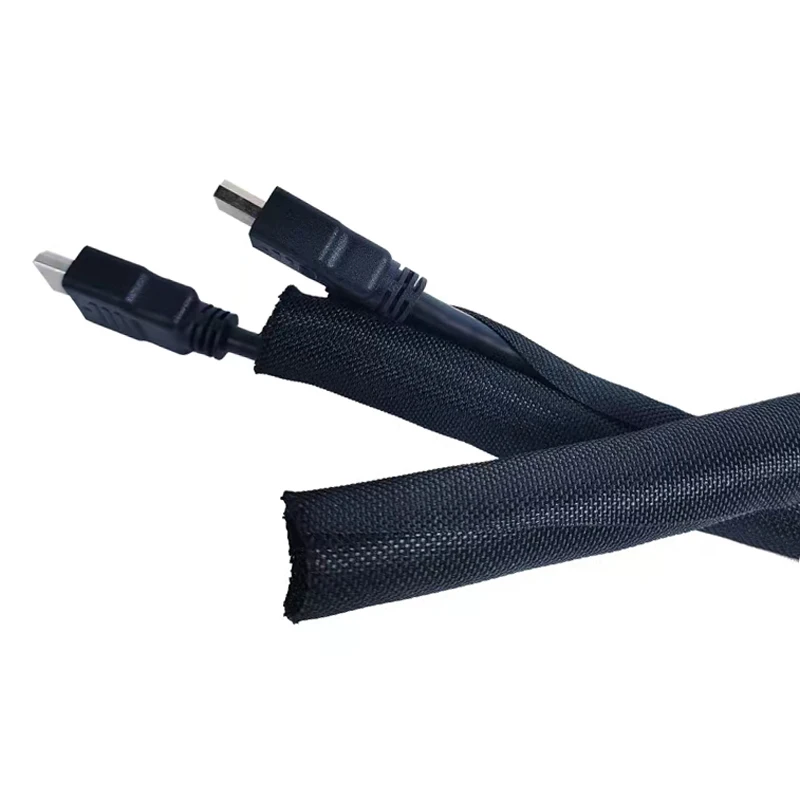 Self Closing Textile Split Flexible Braided Cable Wrap Sleeving Split ...