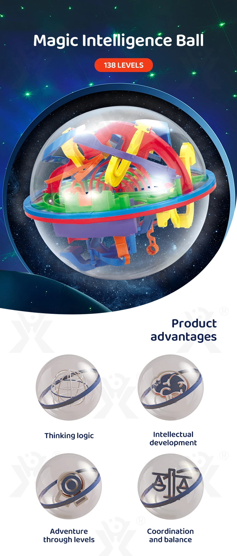Chengji Magical Intellect Ball Children Early Educational 138 Steps ...