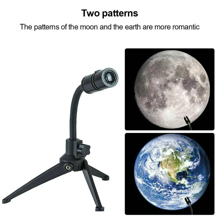360 Degree Moon Projection Light - USB Charging Romantic Decor
