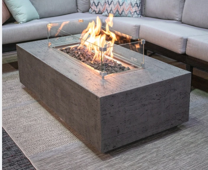 Outdoor Gas Fireplace Concrete Coffee Table Smokeless Gas Fire Table ...