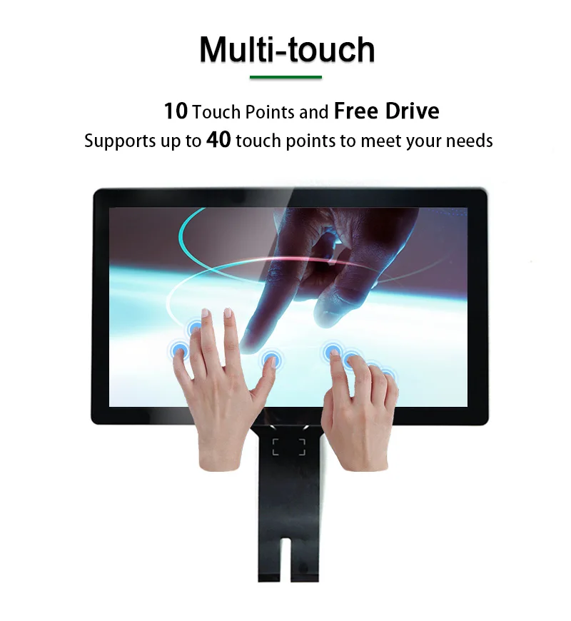 Custom 23.8 Inch Touchscreen with AG AR AF Glass EETI ILITEK Control Board