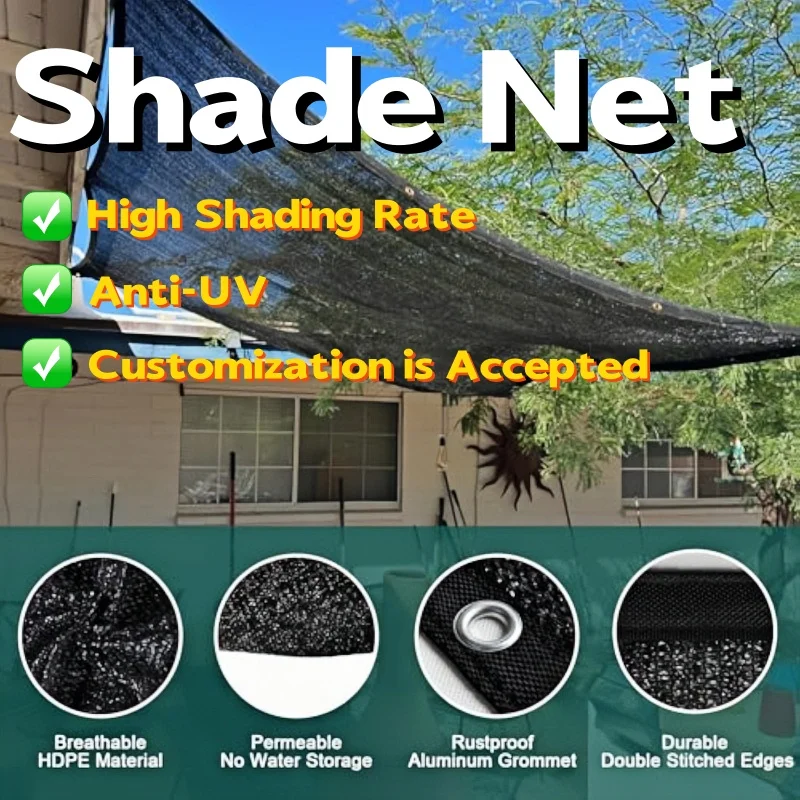 High-Tensile Factory-Made Anti-UV HDPE Shade Rate 60% 70% 80% 90% Black ...