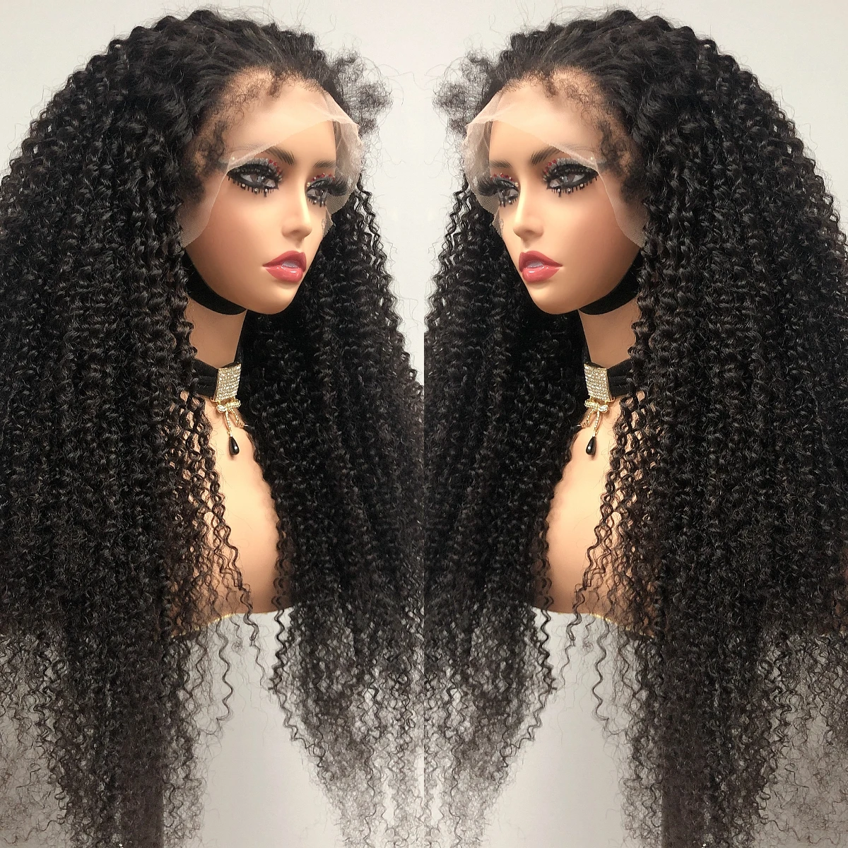 4C Kinky Edges Natural Hairline Wig Kinky Curly 360 Transparent Lace ...