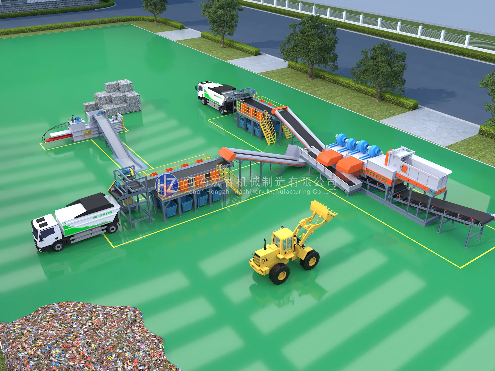 Smart Waste Segregation Machine 4-in-1 Intelligent Waste Disposing Line ...