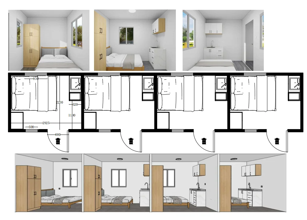 12m Luxury Prefabricated Container House Premium 4-Room Living Solution ...