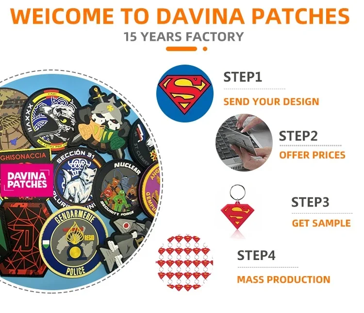 Custom Rubber Logo 3d Patches Clothes Garment Embossed Silicone Patches Tactical Soft Labels ...