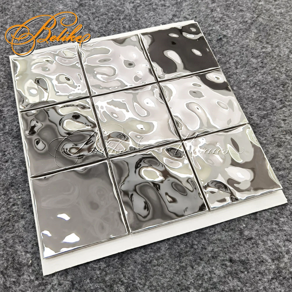 Ripple Pattern 3D Metal Mosaic Kitchen Backsplash Tile - ODM