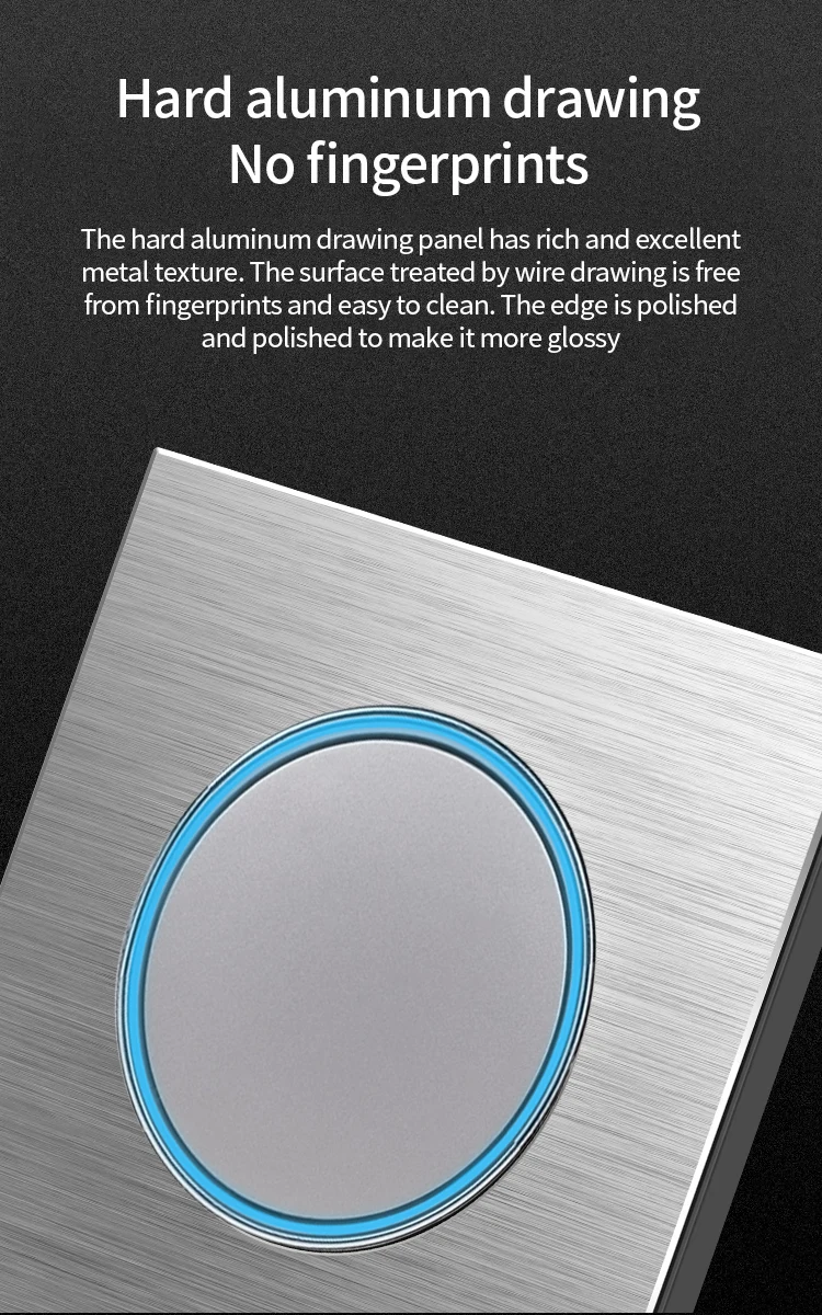 COSWALL Luxury Aluminum Panel LED Indicator Button Wall Light Switch 4 ...