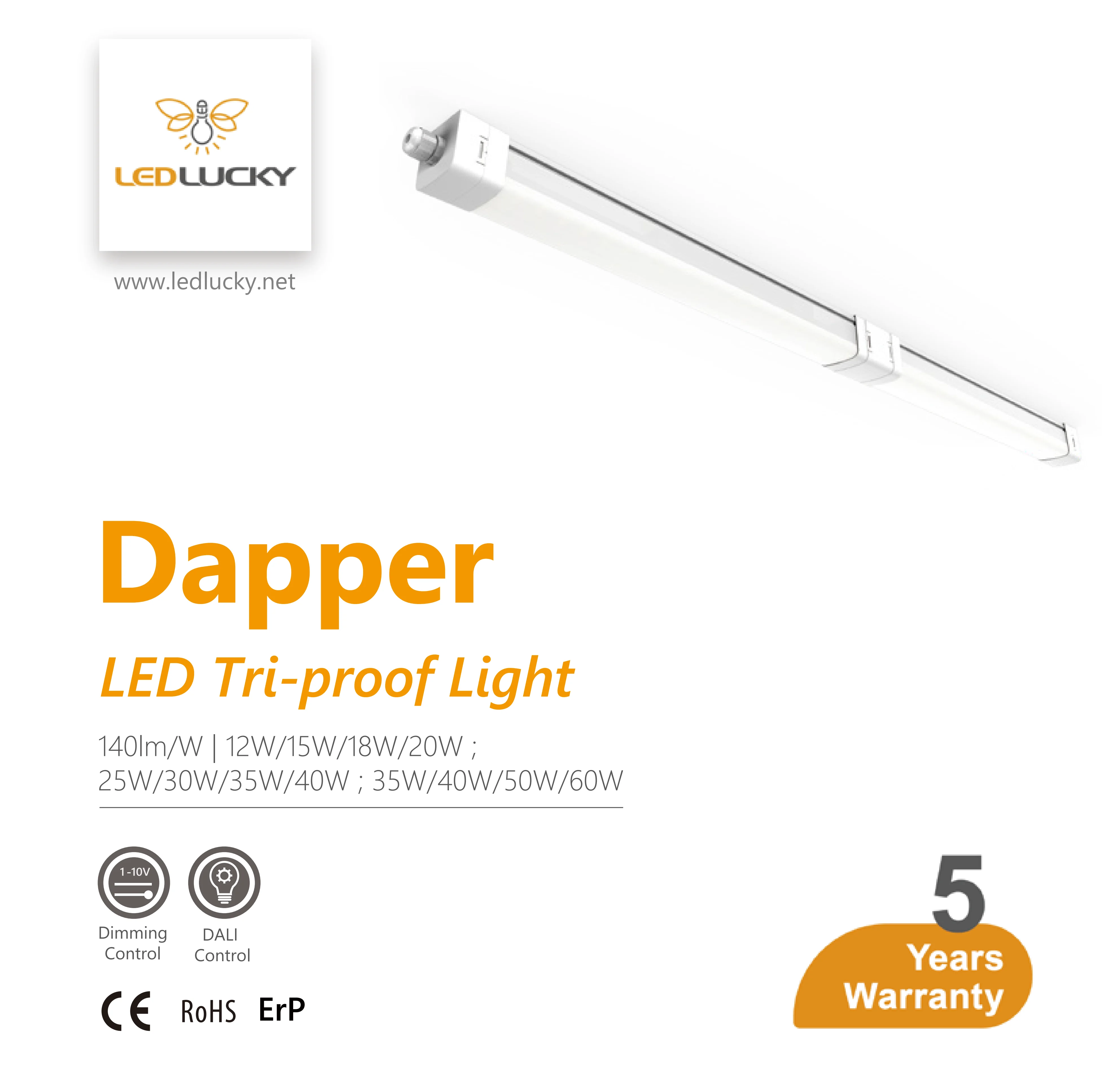 Ledlucky High Quality Ip65 Waterproof Tri-proof Light 0.6-1.5m Batten ...