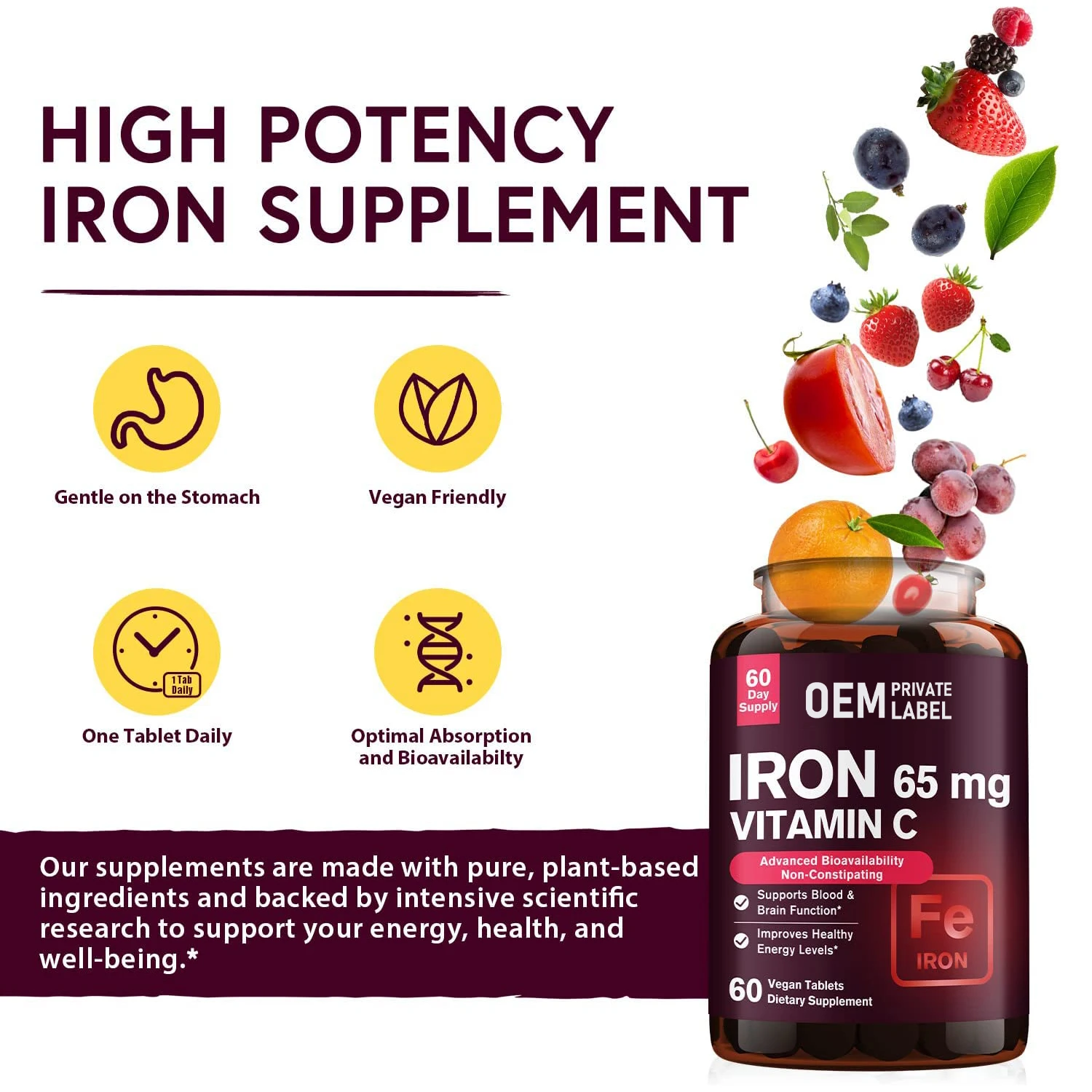 Anemia Iron Supplement Iron Powder Capsules For Women And Men With ...
