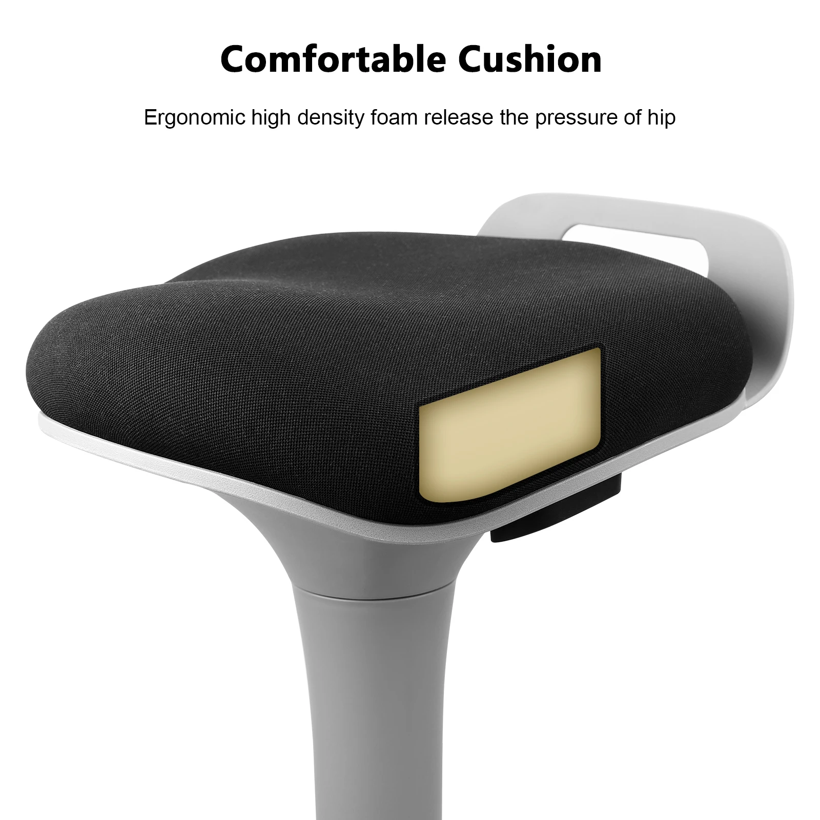 Gray Adjustable-Height Wobble Stool for Active Learning