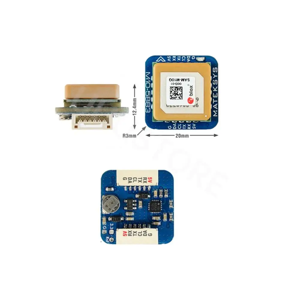 20X20mm MATEK M10Q-5883 GNSS GPS Module Magnetic QMC5883L M8Q Update F ...
